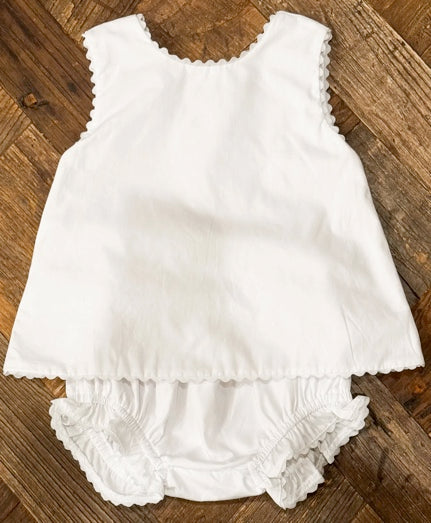 Girl’s White Swing Back Diaper Set – Magnolia Lane & Co.