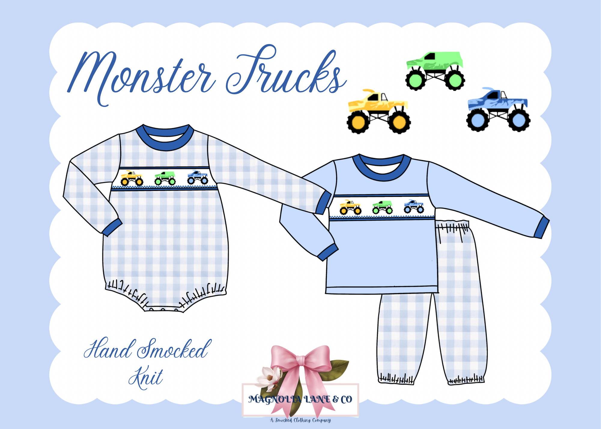 PO14: Monster Trucks Pants Set – Magnolia Lane & Co.